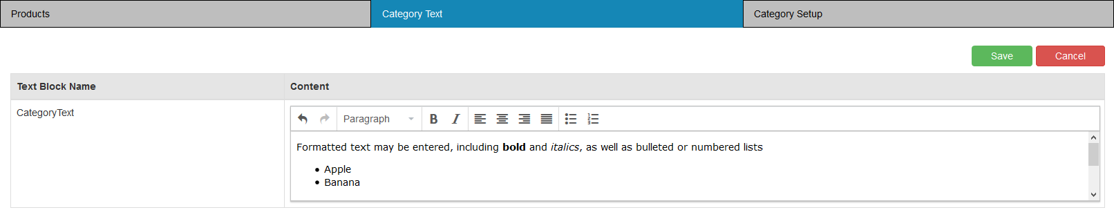 Category Text – Manage supporting text & images – Catalog Tips